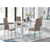East Urban Home Eubanks High Gloss 4 Seat Rectangular Dining Table Set with Faux Leather ...